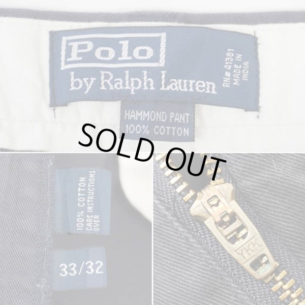 90's Polo Ralph Lauren 2タック チノトラウザー "HAMMOND PANT / NAVY"mbm01321001751289｜VINTAGE / ヴィンテージ ...